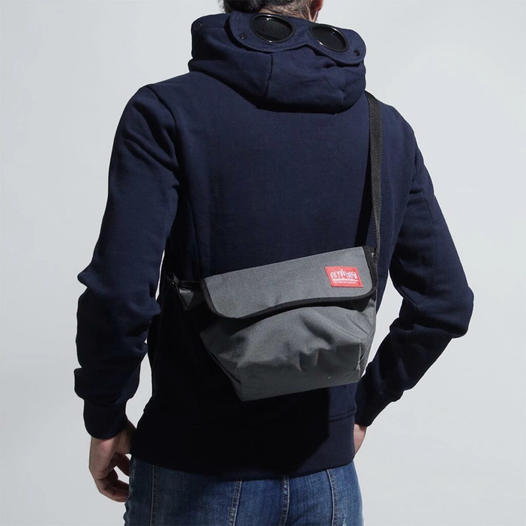 Nylon Messenger (XXS) with Back Pocket – Grey – MPSG
